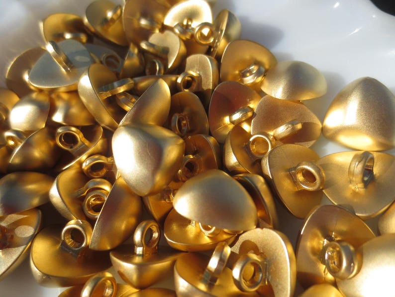 Gold Shank Buttons 5/8 Brushed Golden Triangle Dome 16mm-36 Pieces - Etsy