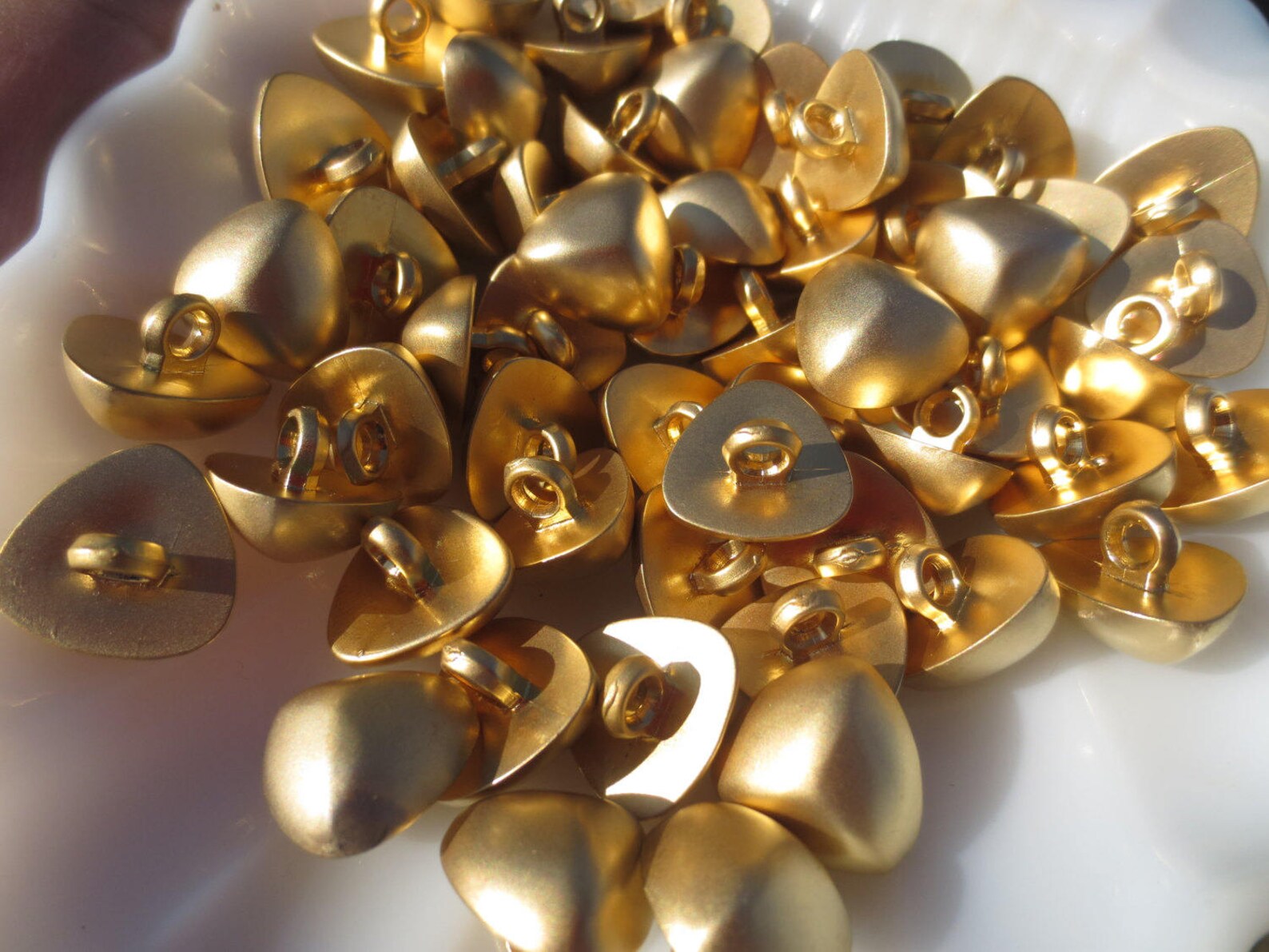 Gold Shank Buttons 5/8 Brushed Golden Triangle Dome 16mm-36 Pieces - Etsy