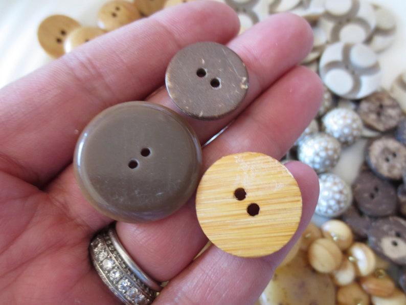 Bulk Buttons Assortment Boho Rustic Mix Brown Neutral 125 Pieces Sets ...