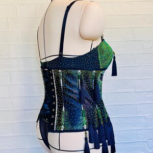 Handmade Black & Green Rhinestone 4-piece Burlesque Set With Snake ...