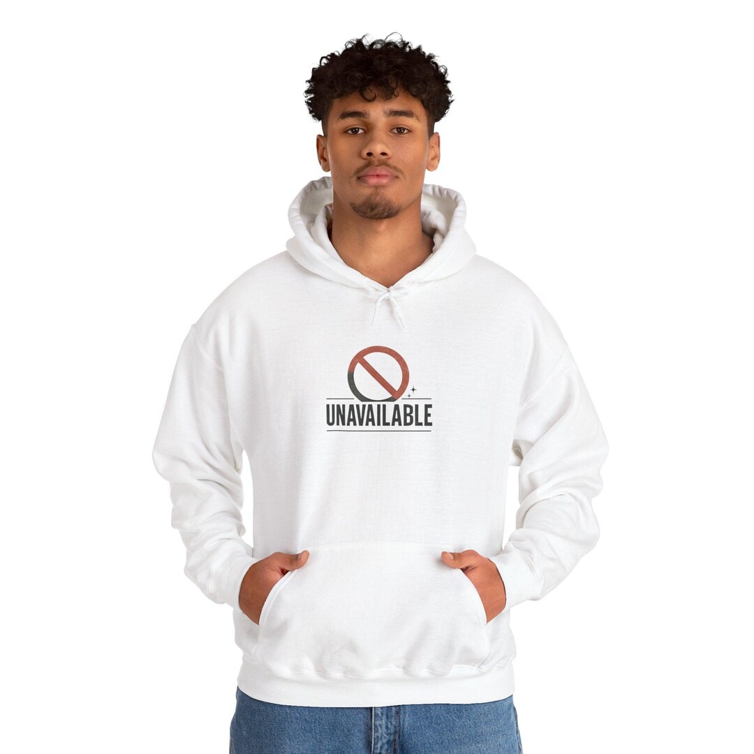 Unavailable Symbol Hoodie — Minimalist 'UNAVAILABLE' Graphic Pullover ...