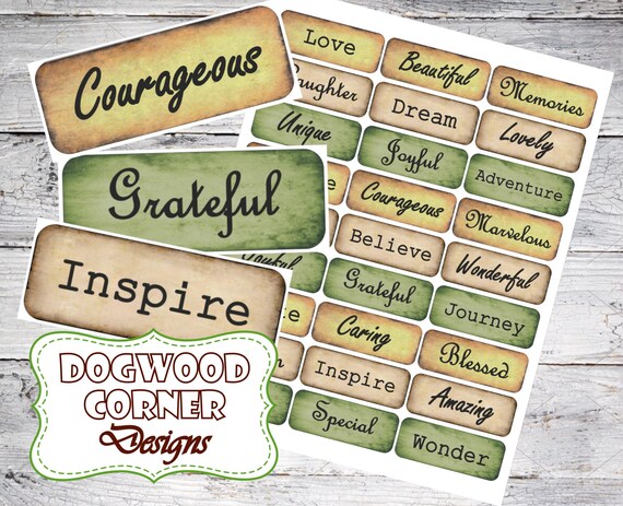 Printable Vintage Journal Words Digital Junk Journal | Etsy