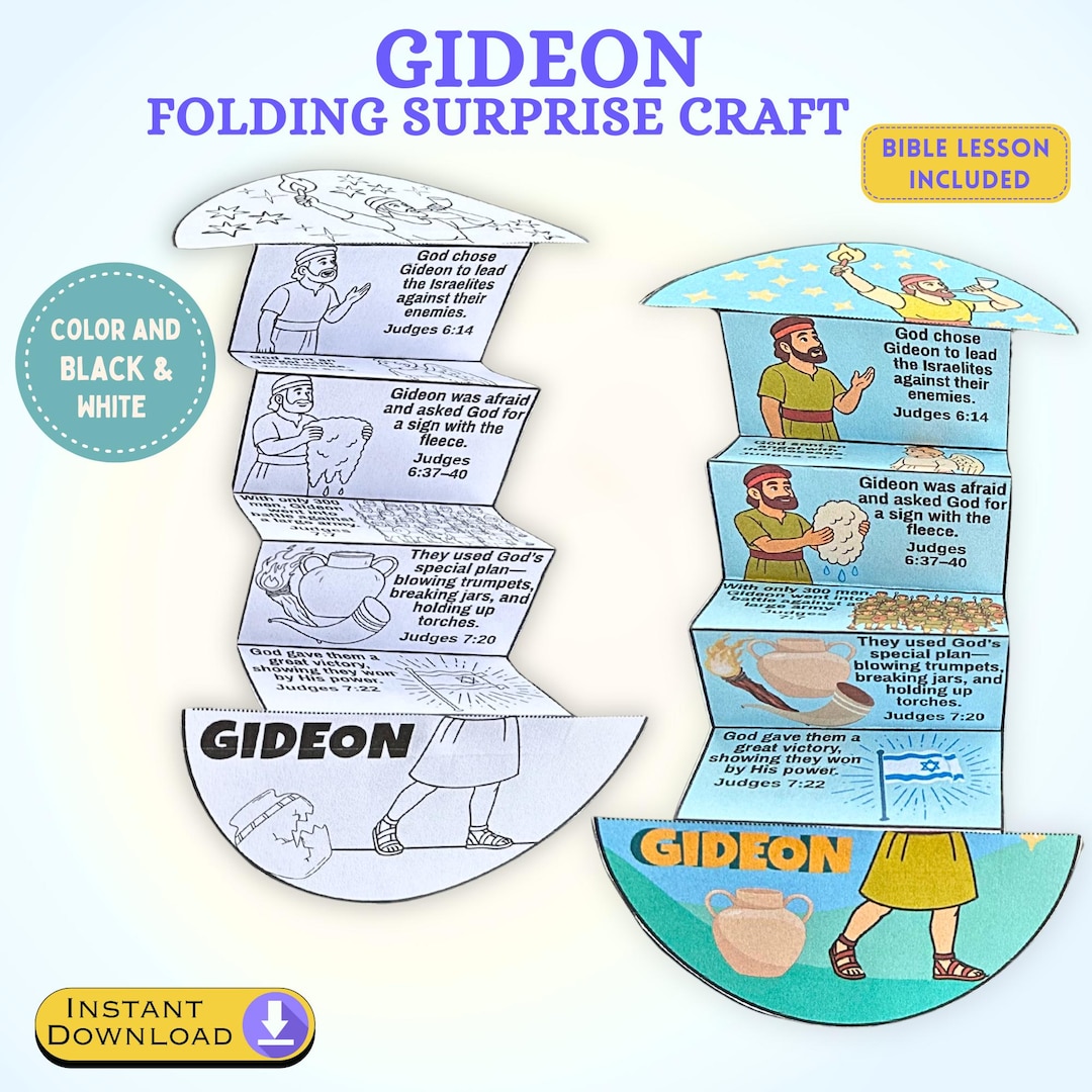 Gideon Craft | Folding Surprise Coloring Activity | Courage and Faith ...