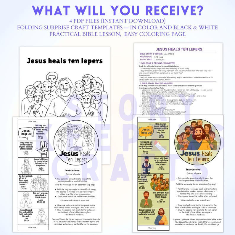 Jesus Heals Ten Lepers Craft | Printable Sunday School Lesson (PDF) - Etsy