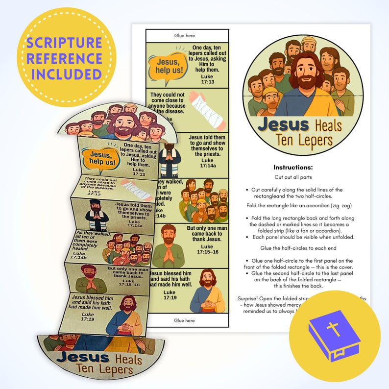Jesus Heals Ten Lepers Craft | Printable Sunday School Lesson (PDF) - Etsy