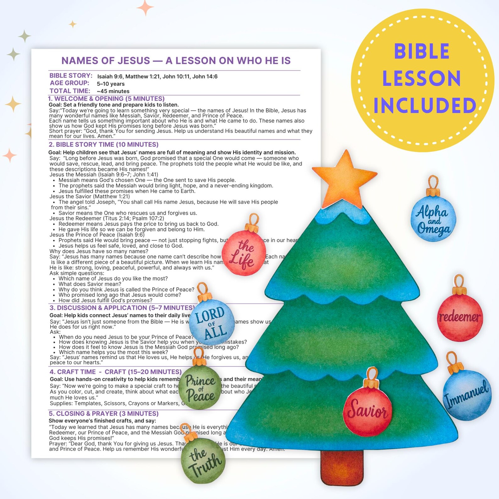 Decorate the Christmas Tree Craft | Names of Jesus Ornaments | Advent ...