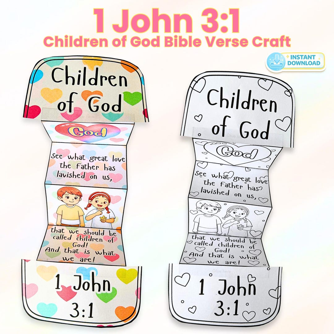 Bible Verse Craft 1 John 3:1 | Children of God Bible Activity for Kids ...