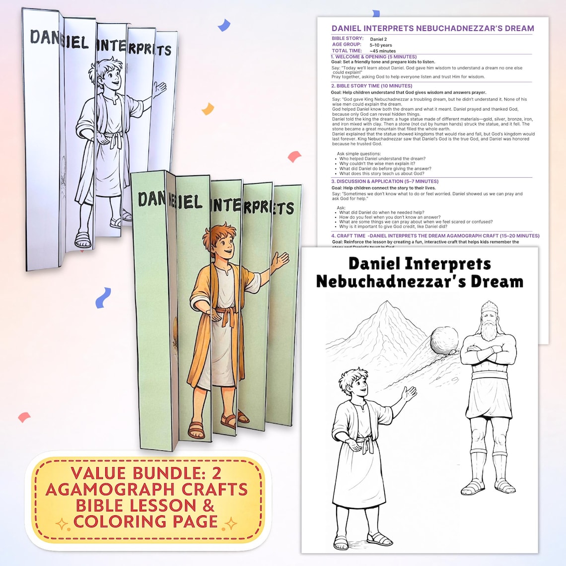 Daniel Interprets Nebuchadnezzar’s Dream Agamograph Craft | Bible ...