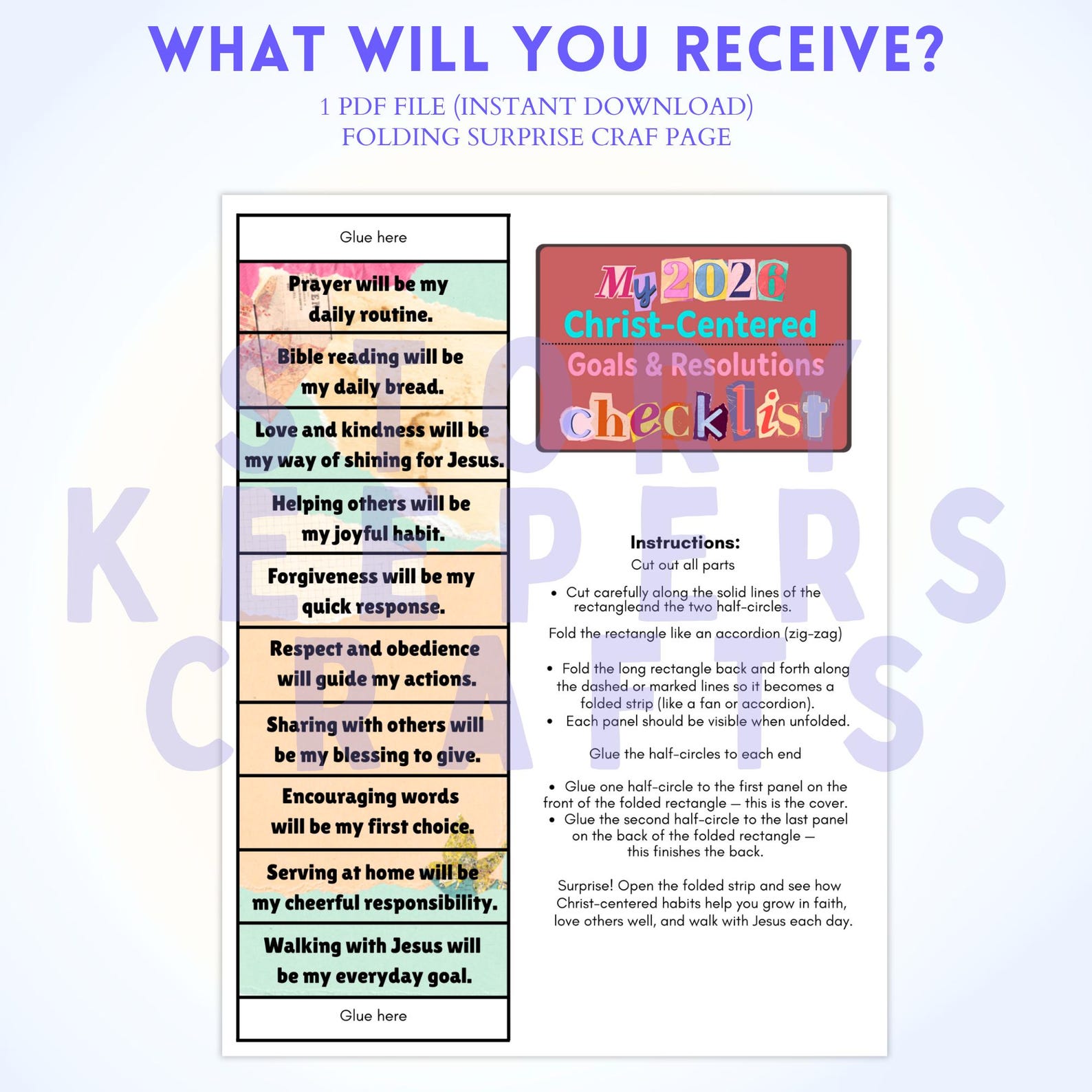 Printable New Year Kids Craft | Resolutions and Grow-in-faith Lesson ...