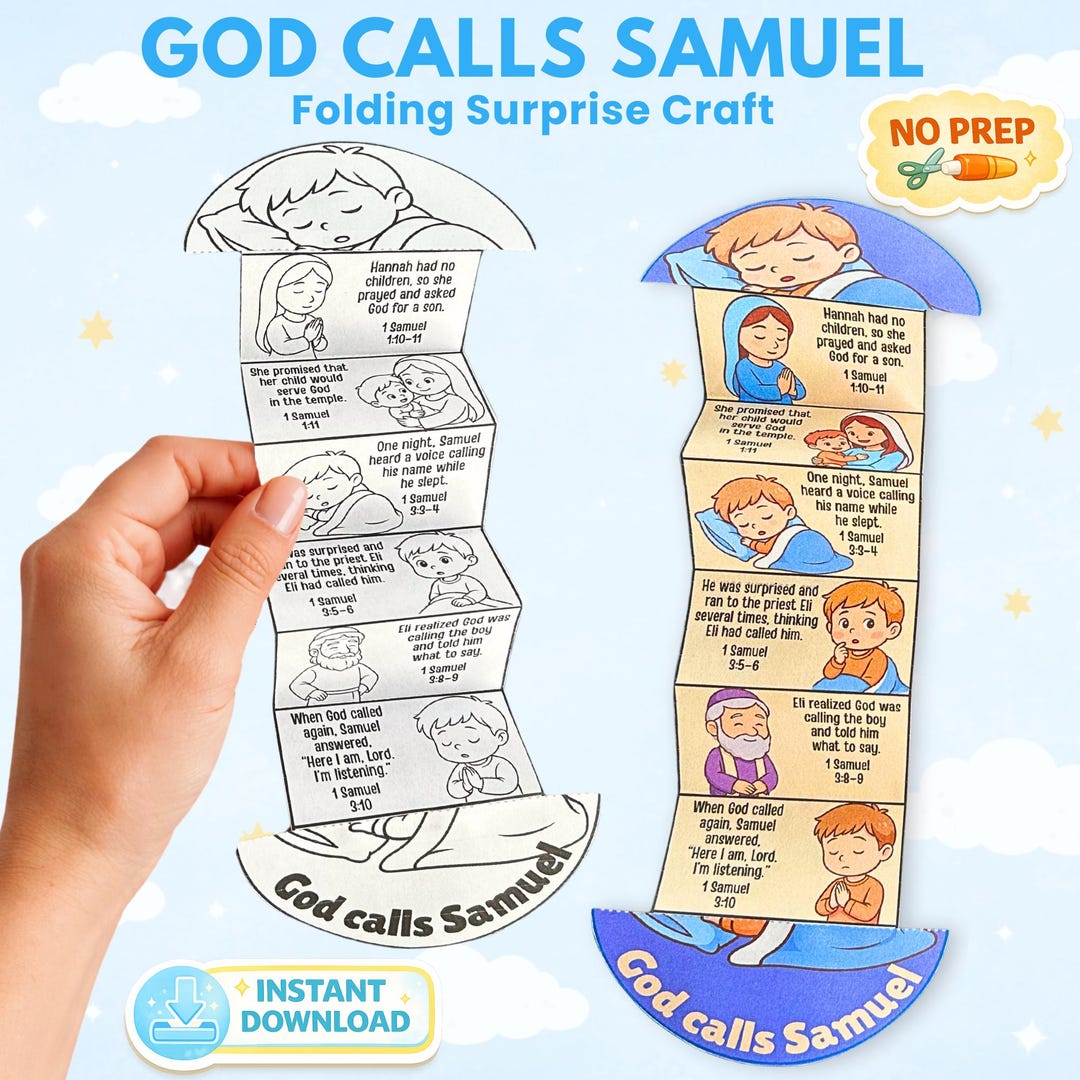 God Calls Samuel Craft | Printable Sunday School Kids Activity & Bible ...
