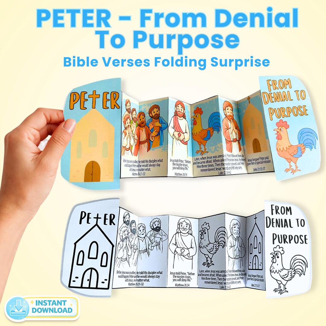 Peter Craft | Rooster Crow Bible Story | Sunday School Coloring ...