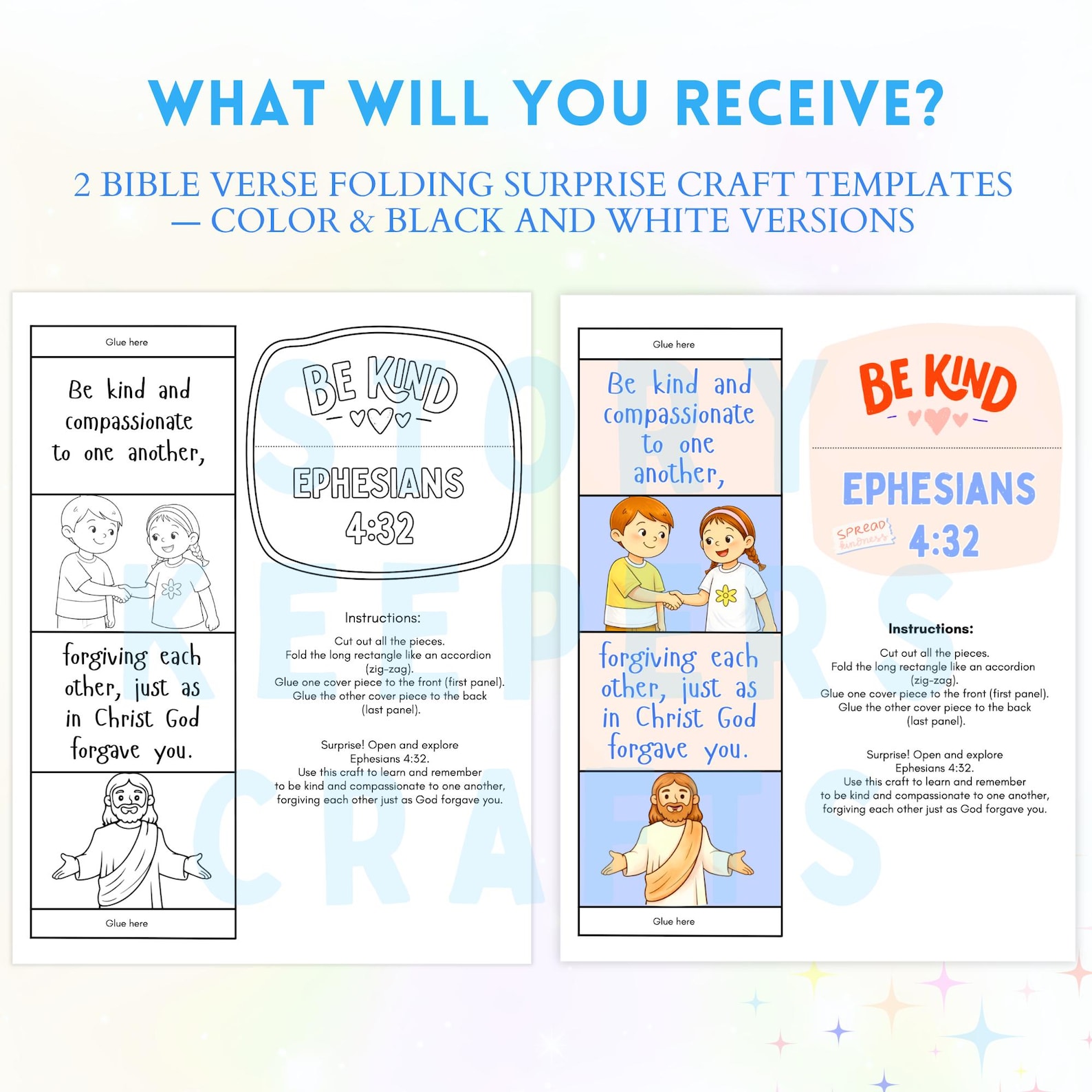 Ephesians 4:32 Bible Craft for Kids | Be Kind Printable Christian ...