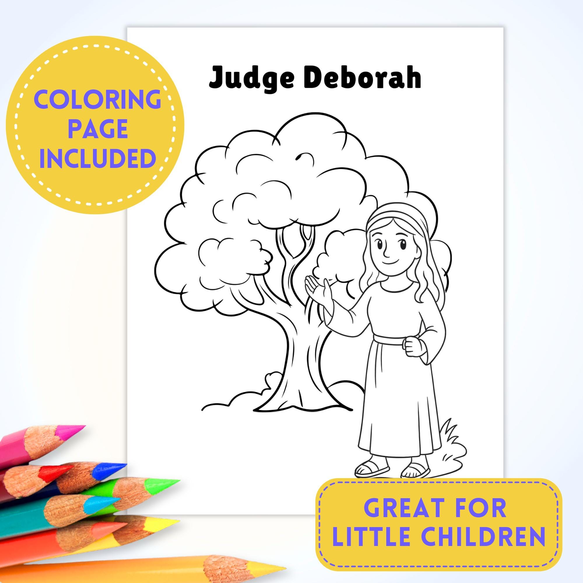 Judge Deborah 3D Cube Craft | Sunday School Bible Lesson & Coloring ...
