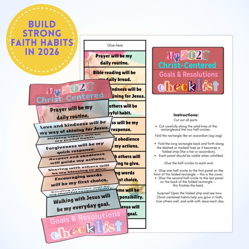 Printable New Year Kids Craft | Resolutions and Grow-in-faith Lesson ...