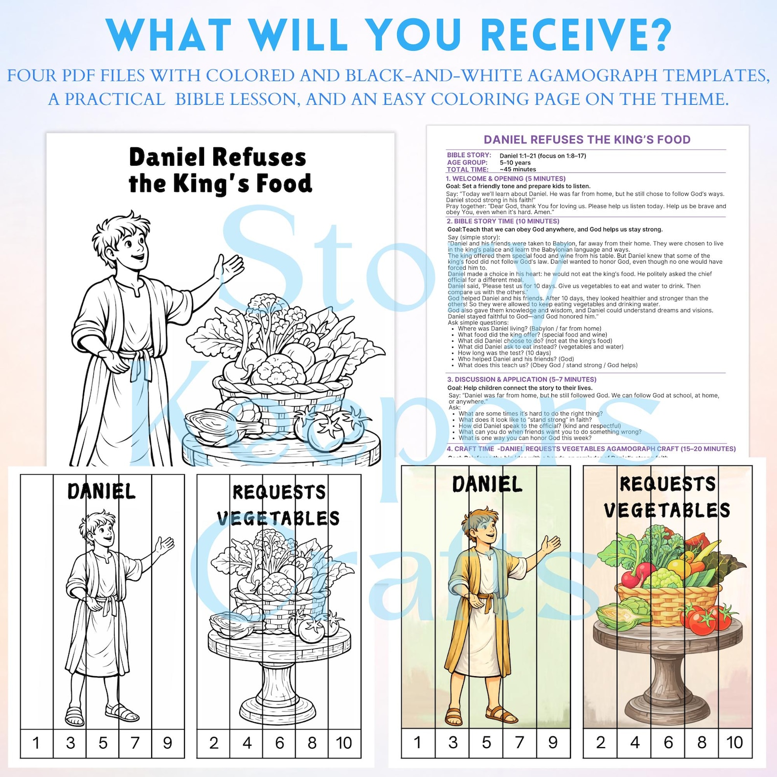 Daniel Refuses the King’s Food Craft | Printable Bible Lesson Plan and ...