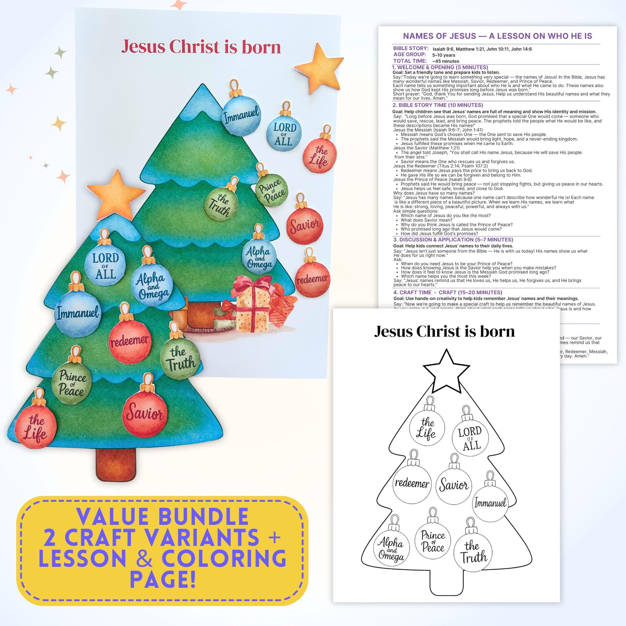 Decorate the Christmas Tree Craft | Names of Jesus Ornaments | Advent ...