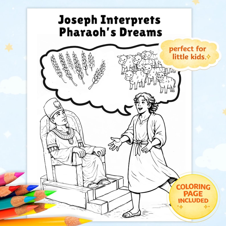 Joseph Interprets Pharaoh’s Dreams Craft | Genesis 41 Bible Agamograph ...