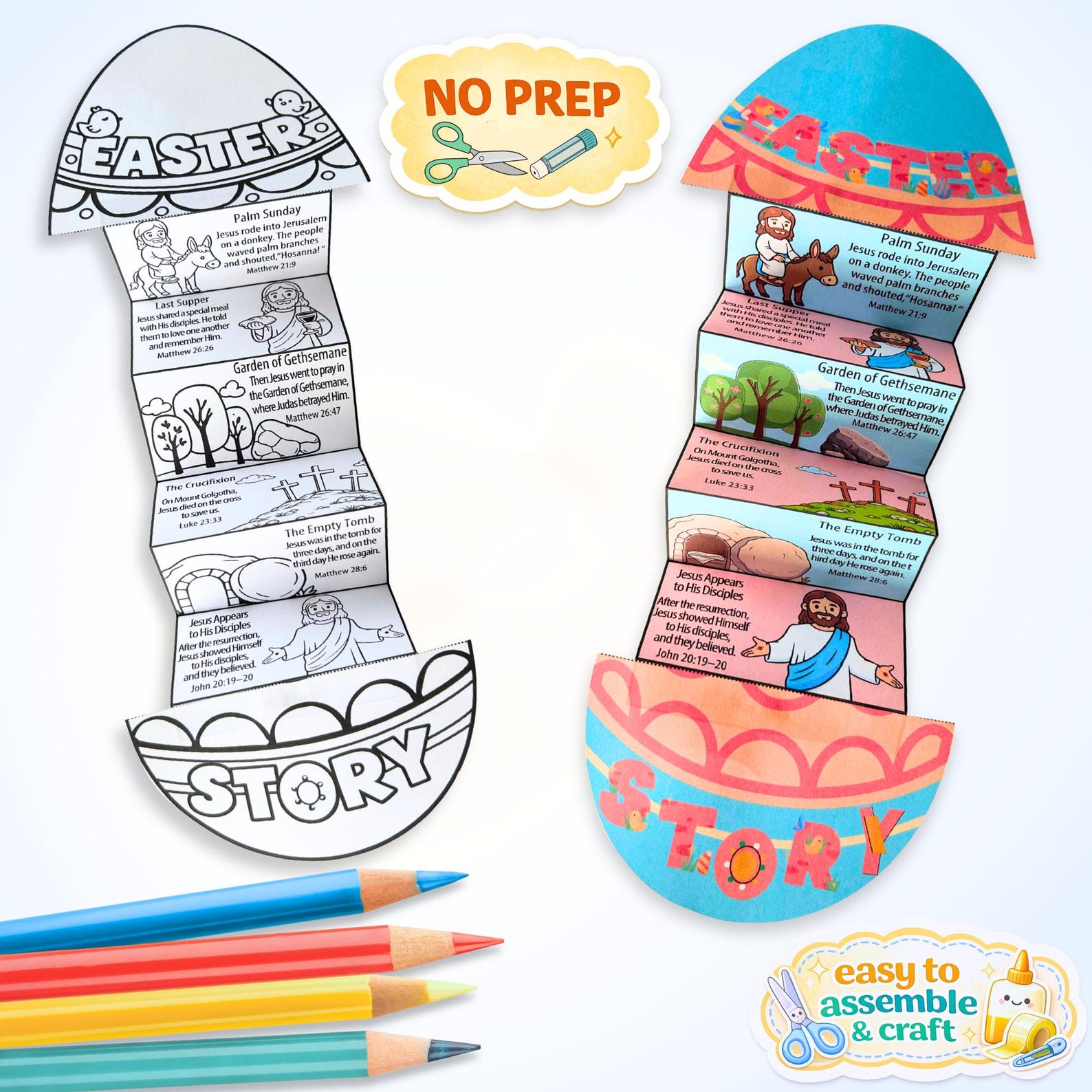 Easter Story Bible Craft | Sunday School & Homeschool Folding Surprise ...
