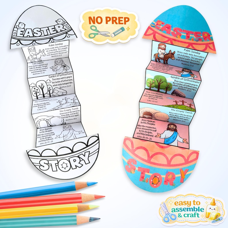 Easter Story Bible Craft | Sunday School & Homeschool Folding Surprise ...