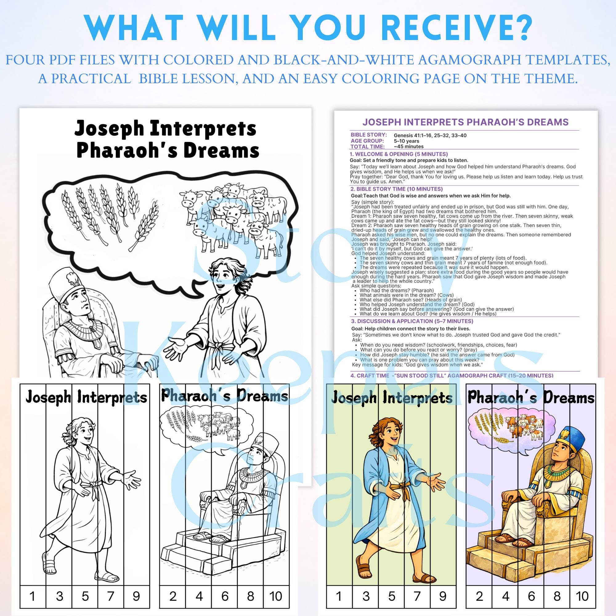 Joseph Interprets Pharaoh’s Dreams Craft | Genesis 41 Bible Agamograph ...