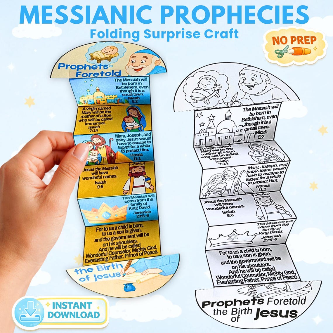 Prophets Foretold the Birth of Jesus Craft (PDF), Christmas & Advent ...