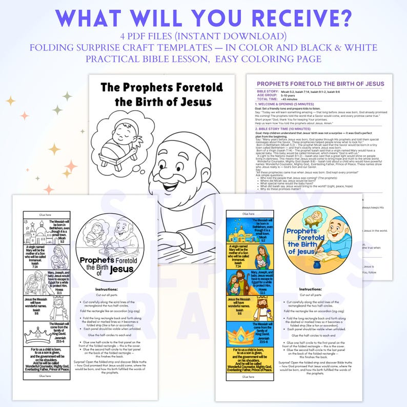 Prophets Foretold the Birth of Jesus Craft (PDF), Christmas & Advent ...
