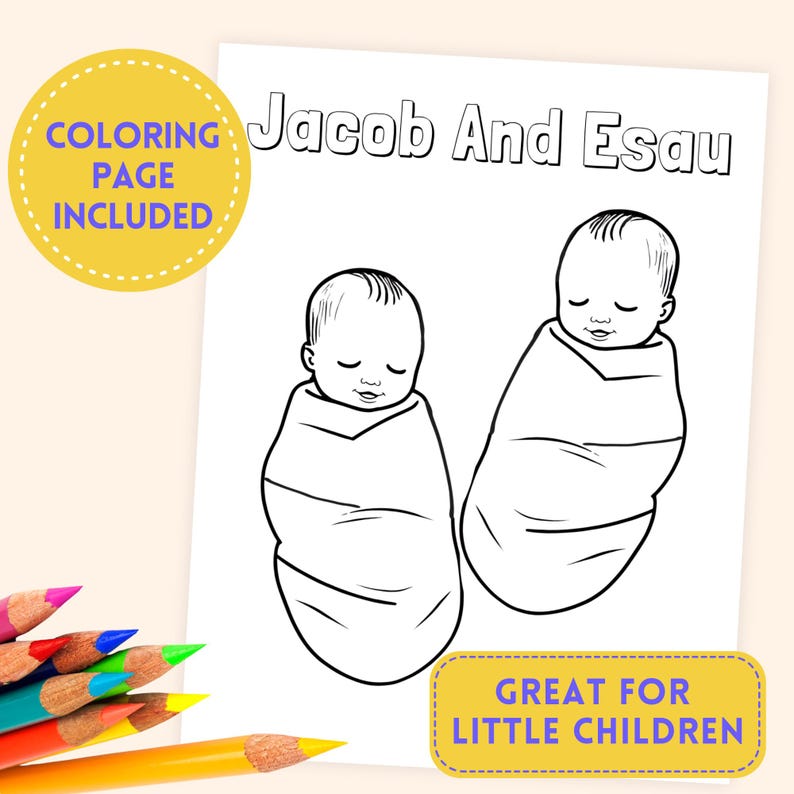 Jacob and Esau Agamograph Bible Craft: Sunday School Lesson (PDF) - Etsy