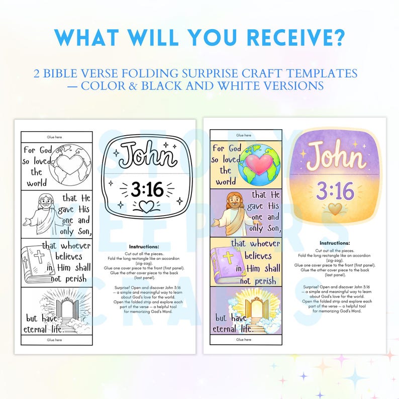 John 3:16 Craft | Bible Verse Folding Craft | Christian Printable ...