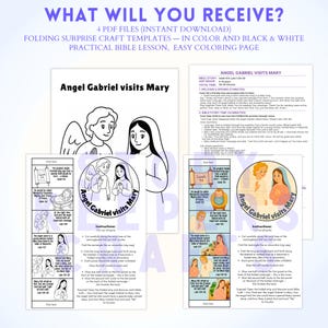Angel Gabriel Visits Mary Craft, Annunciation Sunday School Lesson (PDF ...