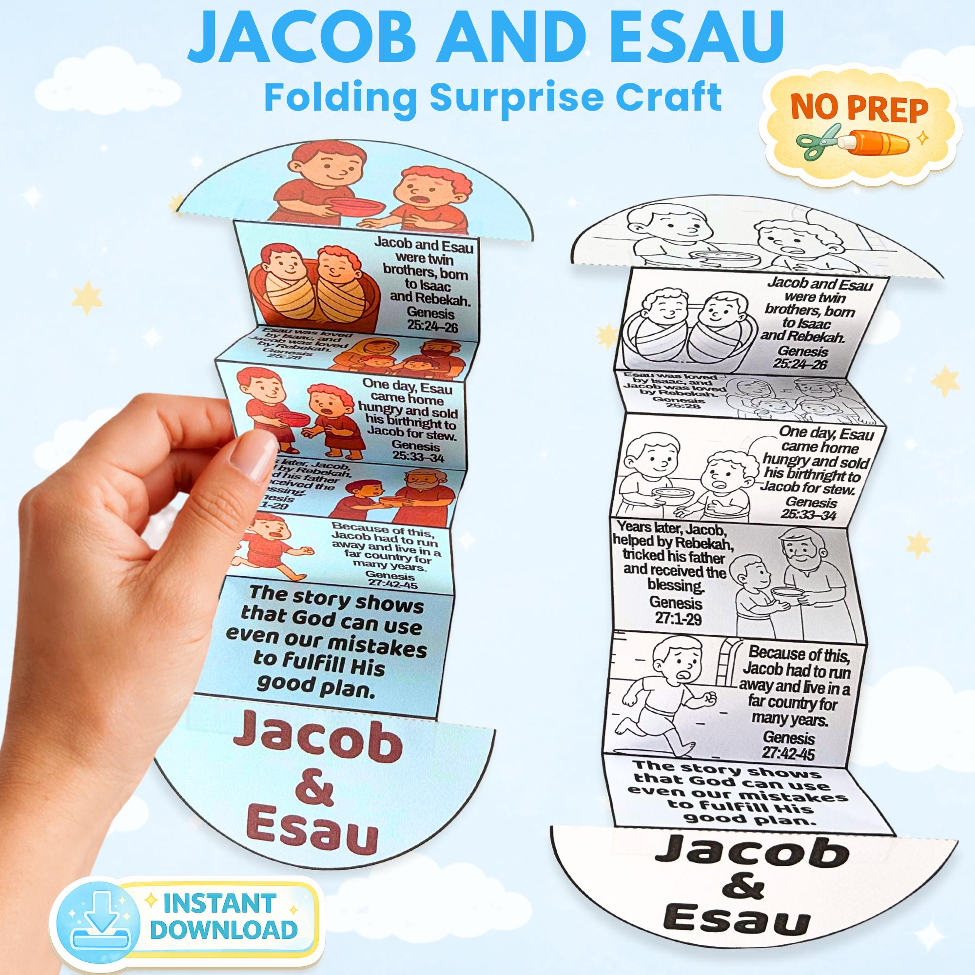 Jacob and Esau Bible Story Craft | Sunday School Lesson & Coloring Page ...
