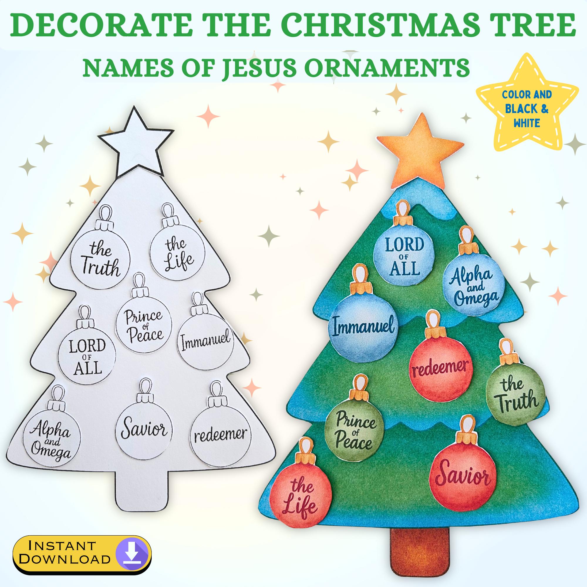 Decorate the Christmas Tree Craft | Names of Jesus Ornaments | Advent ...