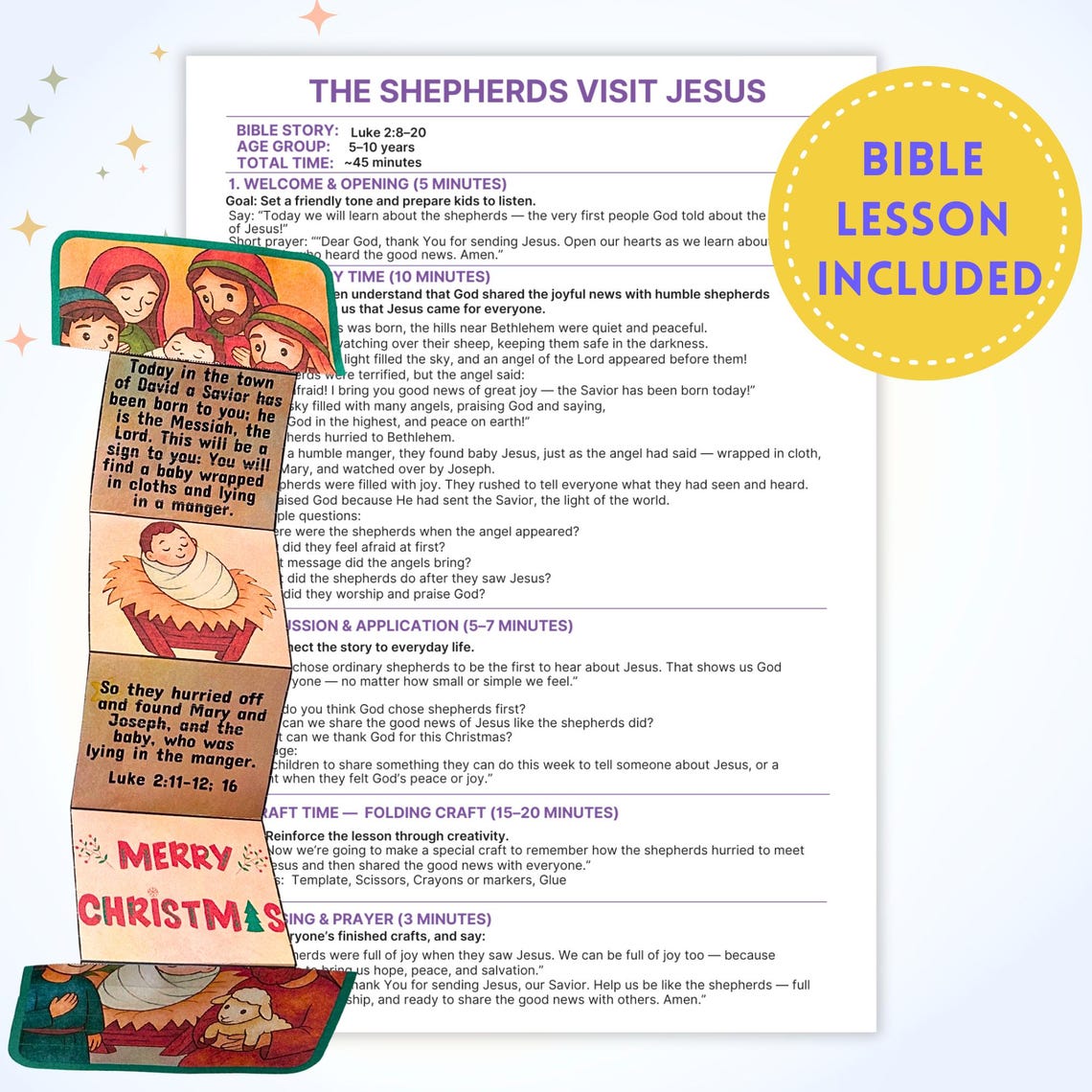 Shepherds Visit Jesus Christmas Craft | Sunday School Nativity Activity ...