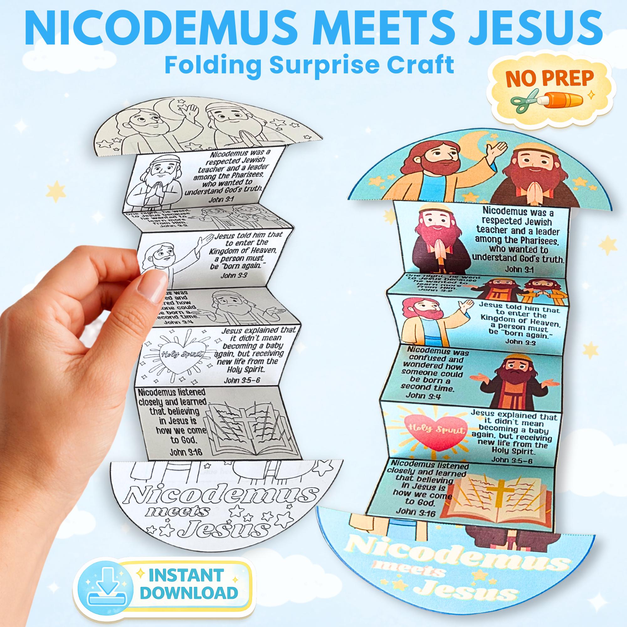 Nicodemus Meets Jesus Craft | Sunday School Bible Lesson & Coloring ...