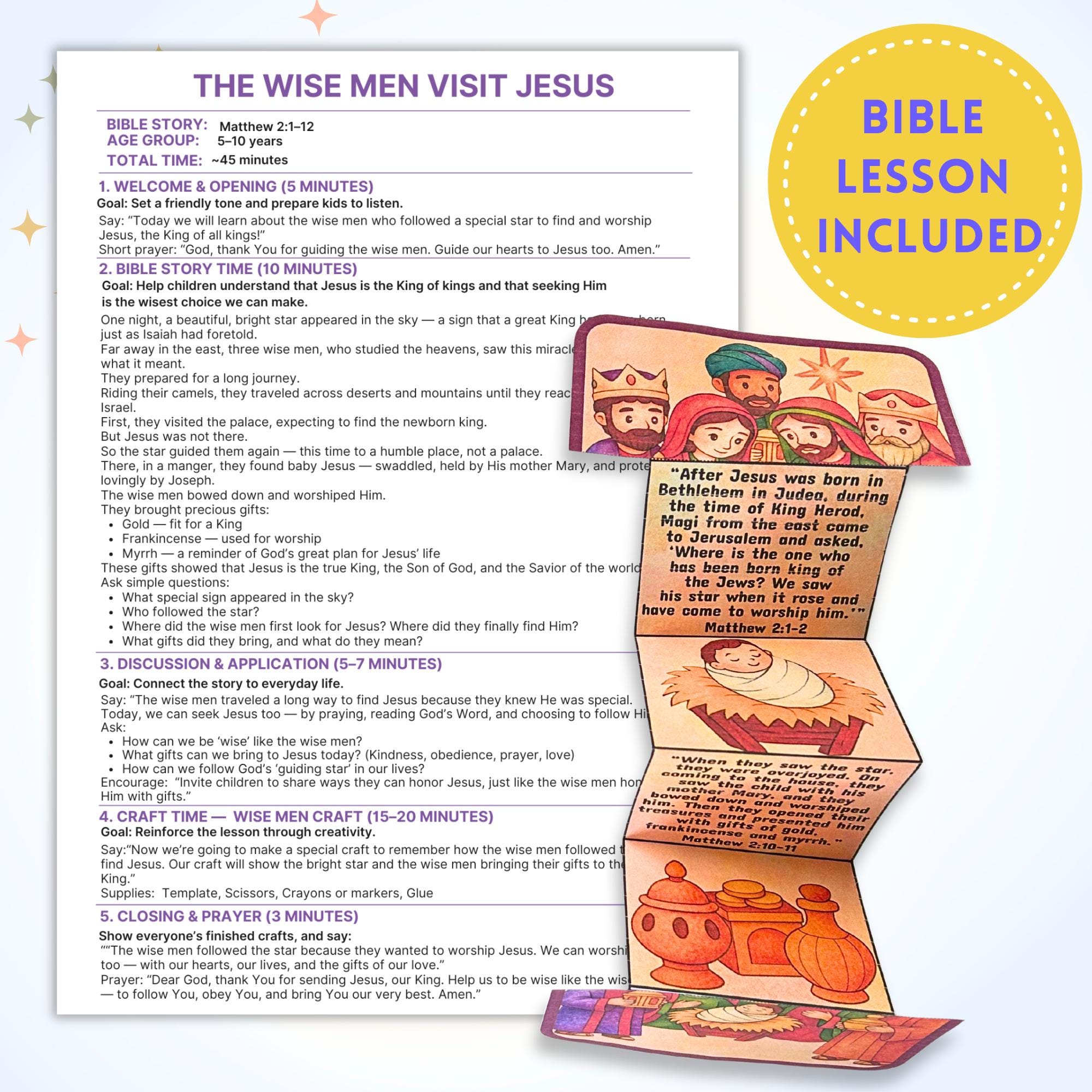 Wise Men Visit Jesus Craft | Printable Nativity Activity & Christmas ...