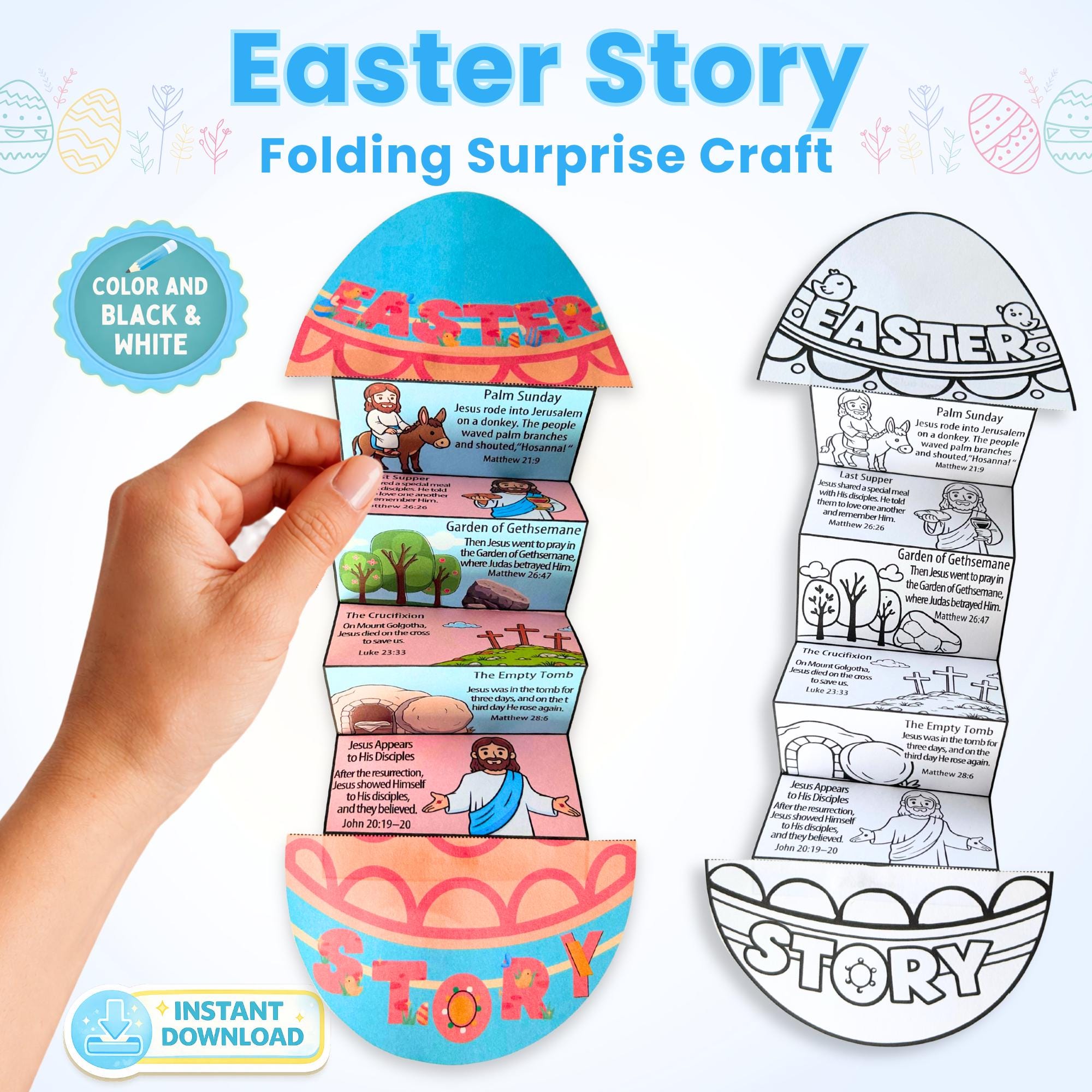 Easter Story Bible Craft | Sunday School & Homeschool Folding Surprise ...