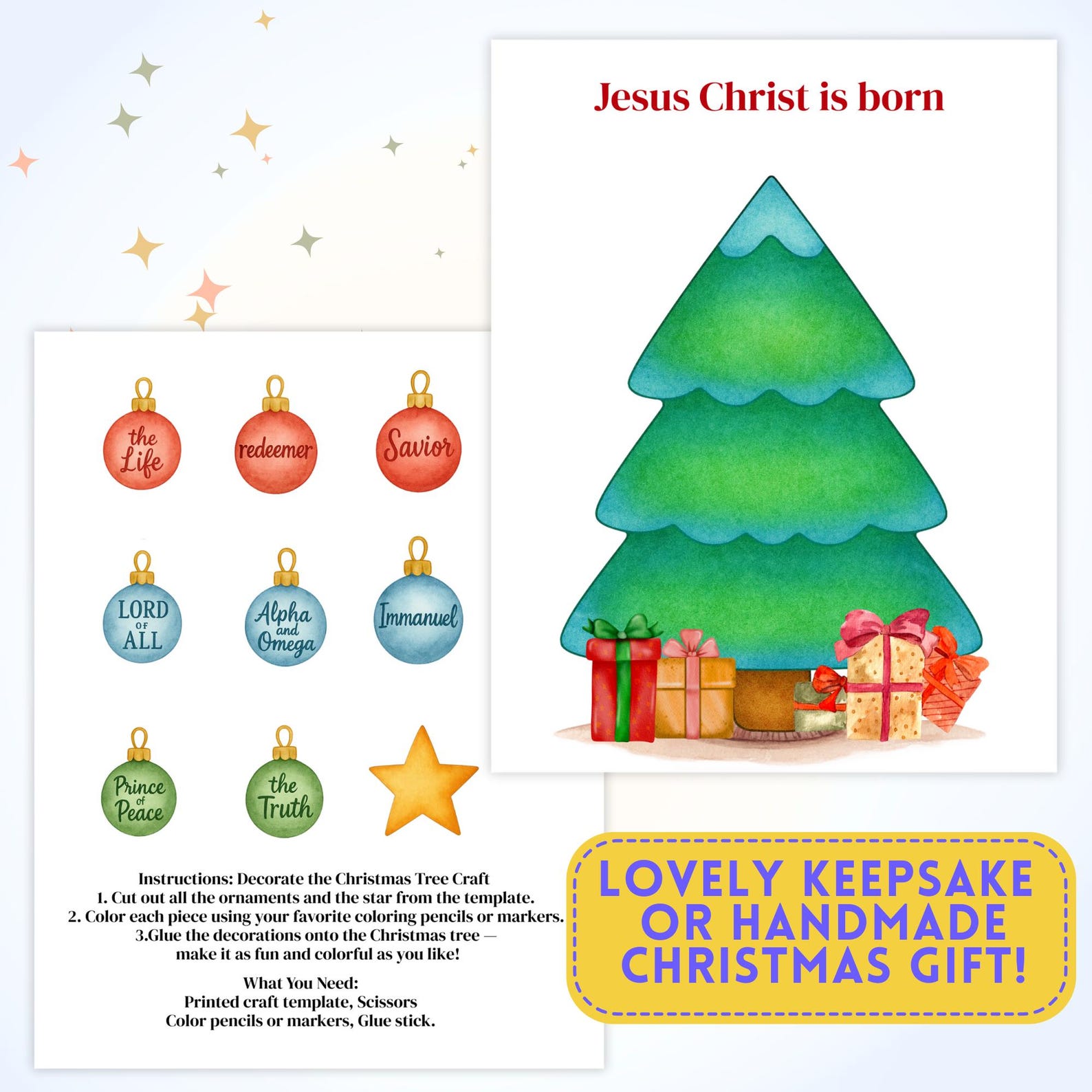Decorate the Christmas Tree Craft | Names of Jesus Ornaments | Advent ...
