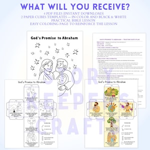 Abraham's Promise 3D Cube Craft | Sunday School Lesson (PDF) - Etsy