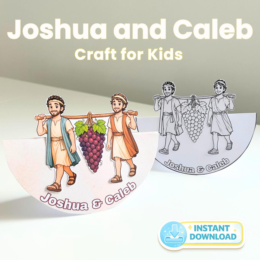Joshua and Caleb Bible Craft | Faith Over Fear Printable Activity for ...