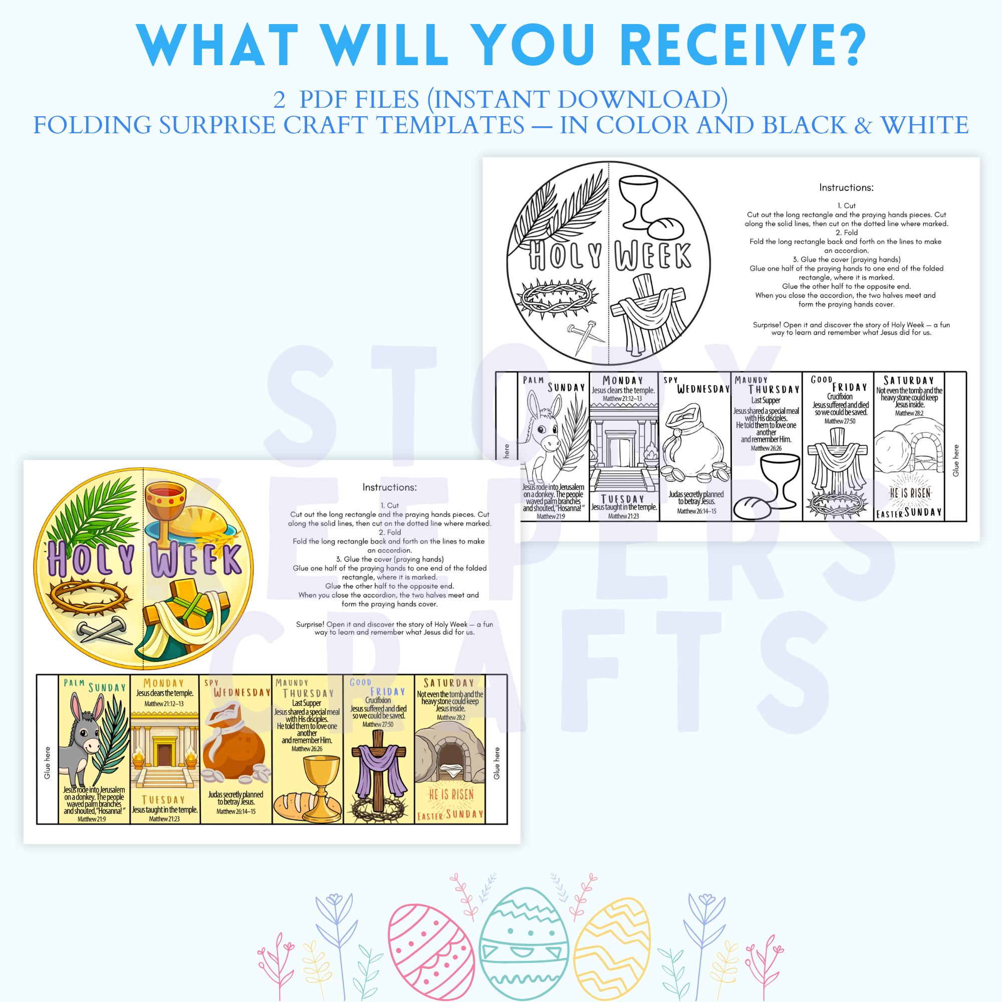 Holy Week Bible Craft | Sunday School & Homeschool Easter Story Folding ...