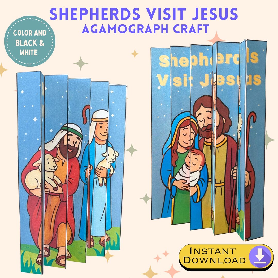 Shepherds Visit Jesus – Advent & Christmas Nativity Craft (printable ...