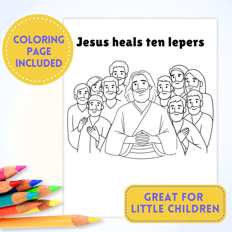 Jesus Heals Ten Lepers Folding Surprise Craft (PDF) | Printable Bible ...