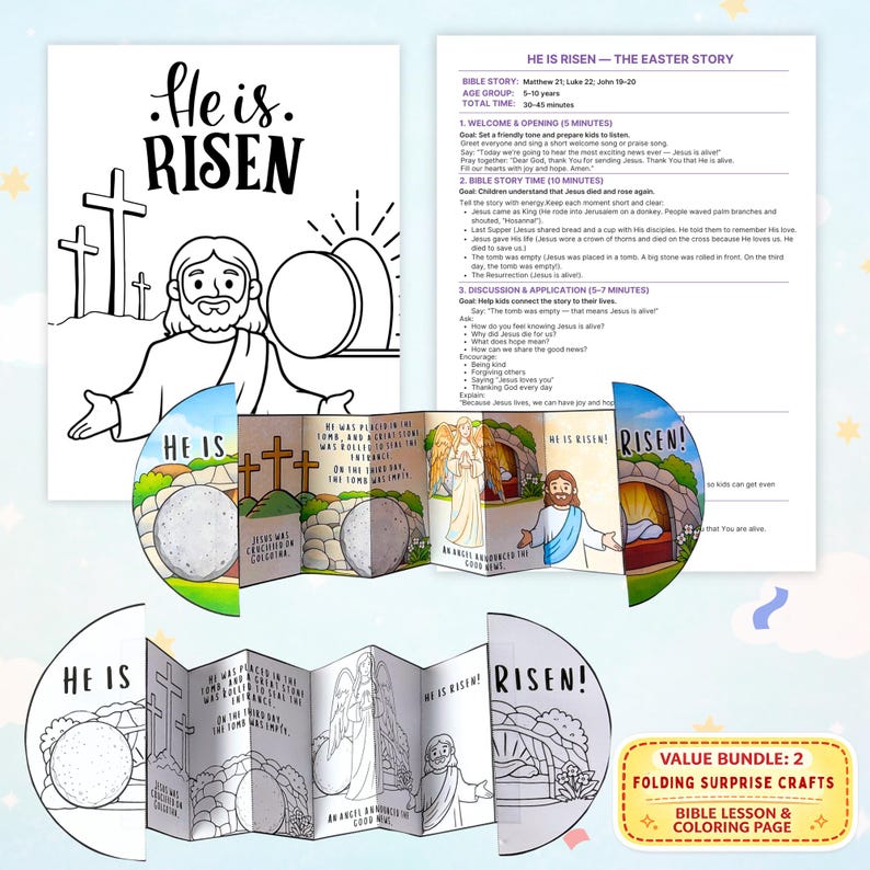 He is Risen Easter Craft | Jesus Resurrection Folding Surprise | Empty ...