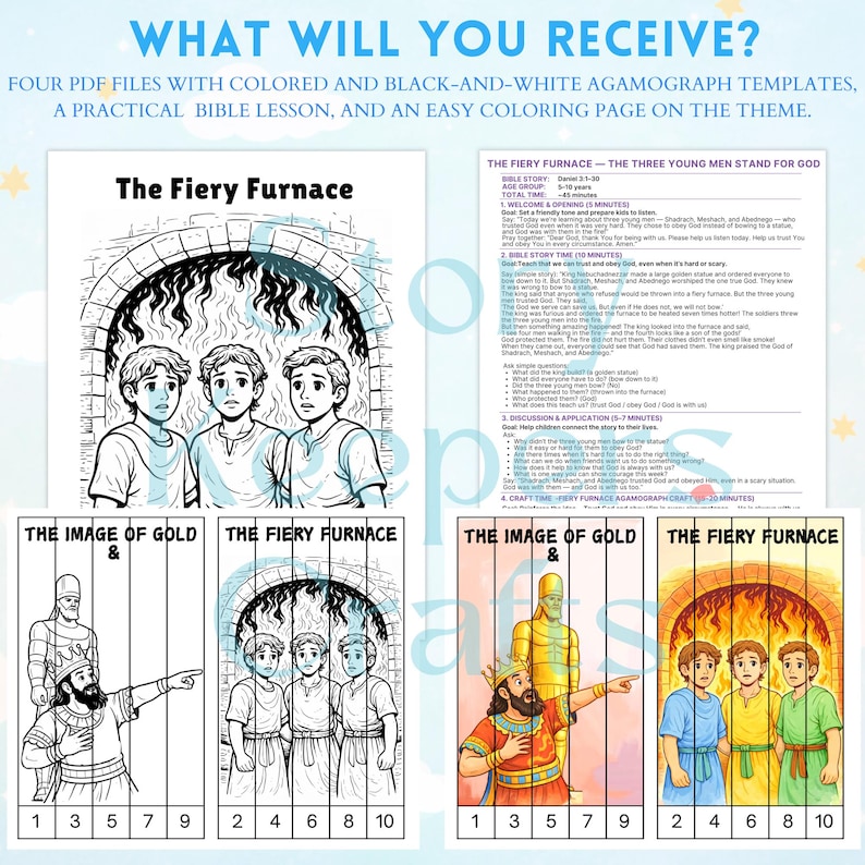 Shadrach, Meshach, and Abednego in the Fiery Furnace Bible Craft ...