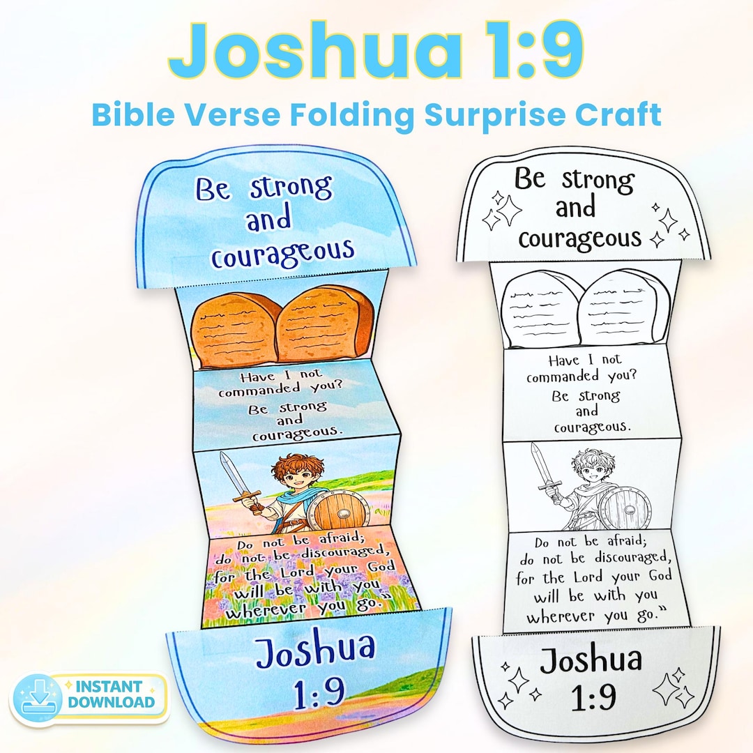 Joshua 1:9 Bible Craft for Kids | Be Strong and Courageous Printable ...