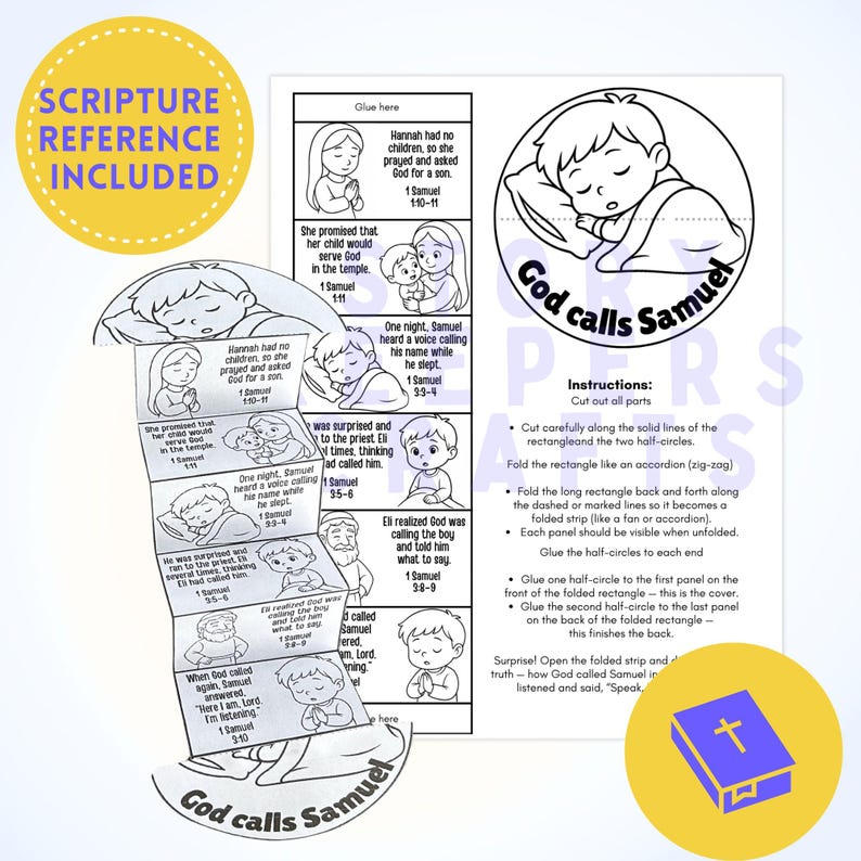 God Calls Samuel Craft | Printable Sunday School Kids Activity & Bible ...
