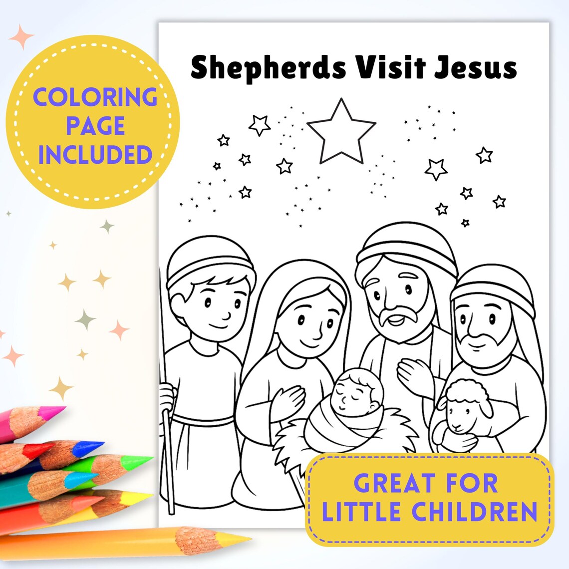 Shepherds Visit Jesus Christmas Craft | Sunday School Nativity Activity ...