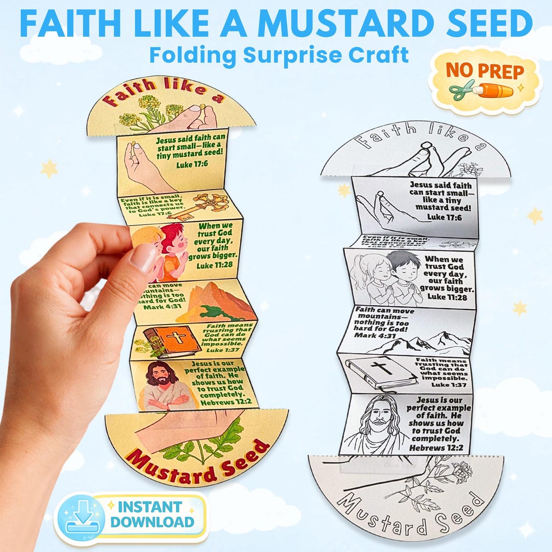 Faith Like a Mustard Seed Craft | Printable Sunday School Lesson ...
