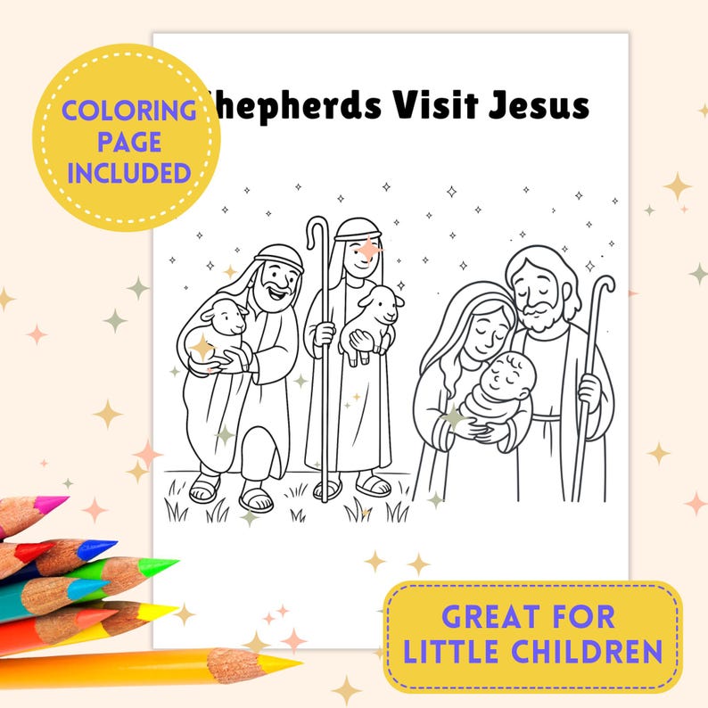 Shepherds Visit Jesus Ornament Craft, 3D Printable Nativity Activity ...