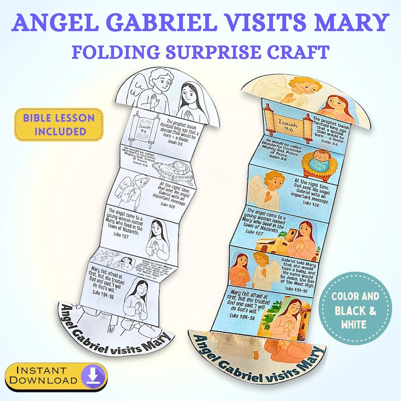 Angel Gabriel Visits Mary Craft, Annunciation Sunday School Lesson (PDF ...