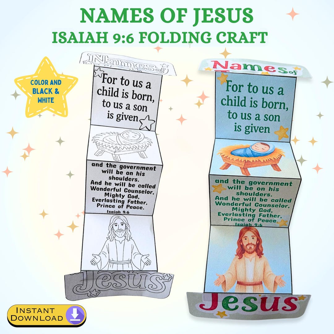 Isaiah 9:6 Names of Jesus Bible Verse Craft | Christmas Sunday School ...